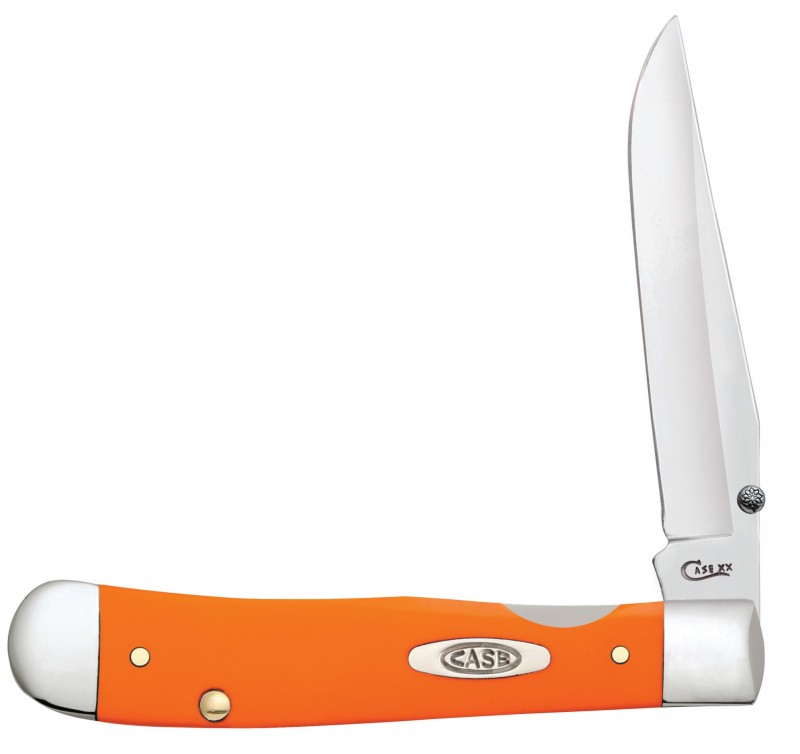 Case Orange Synthetic - Kickstart TrapperLock Folding Knive w/Belt Clip ...