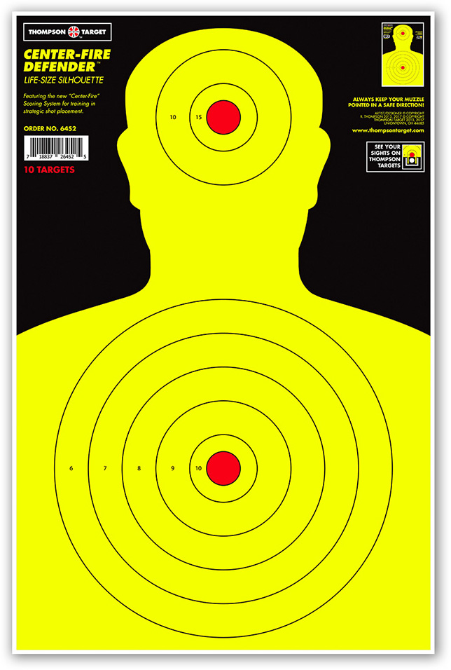 Thompson Target Center-Fire Life Size 12.5x19in Silhouette Paper ...