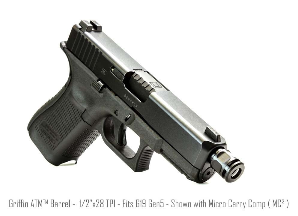 Griffin Armament Glock Barrel - Threaded, 9mm Luger, with Griffin Micro ...